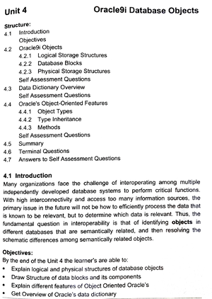 Oracle and Distributed Databases - Oracle Architecture - Studocu