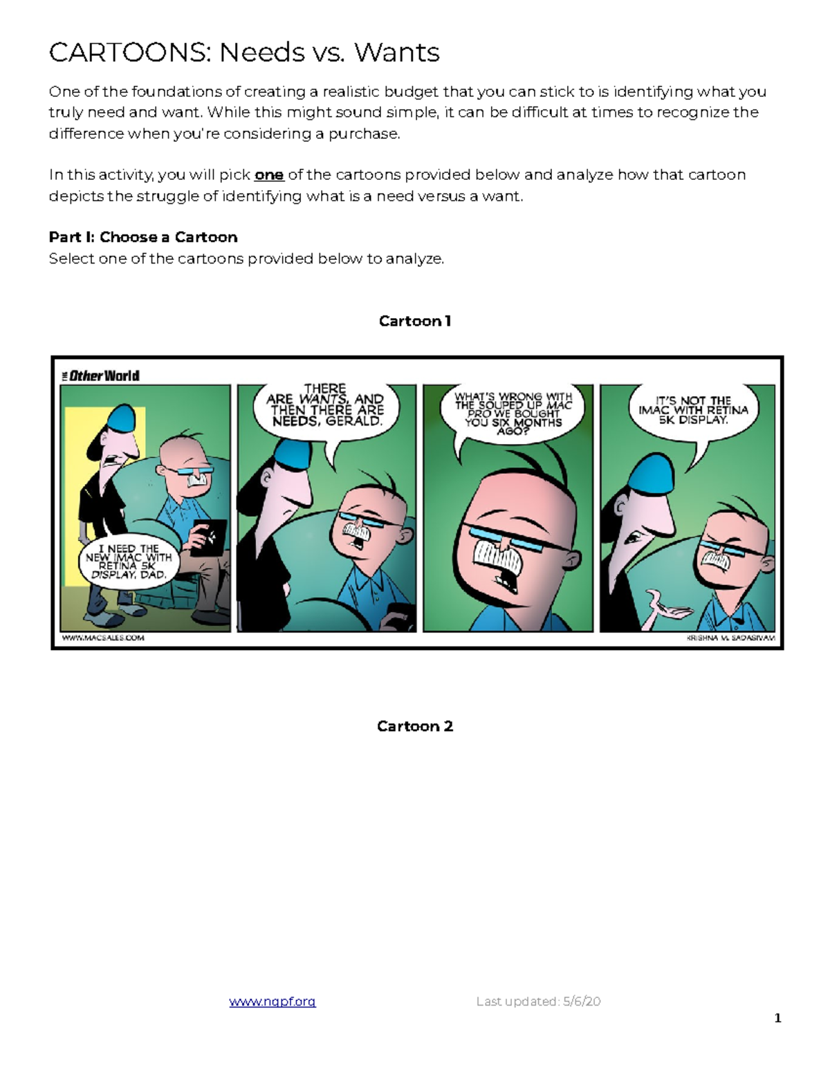 Needs vs. Wants - What you need vs. what you want. - CARTOONS: Needs vs ...