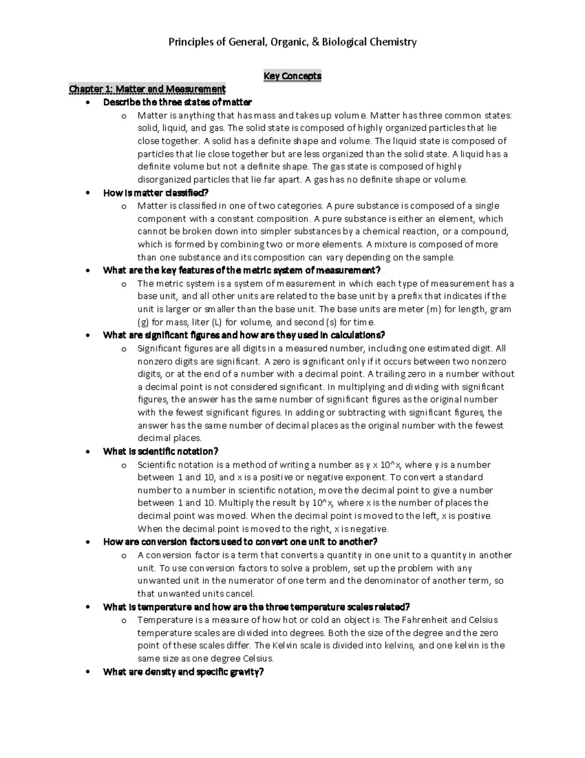 Principles of General, Organic, & Biological Chemistry Key Concepts ...