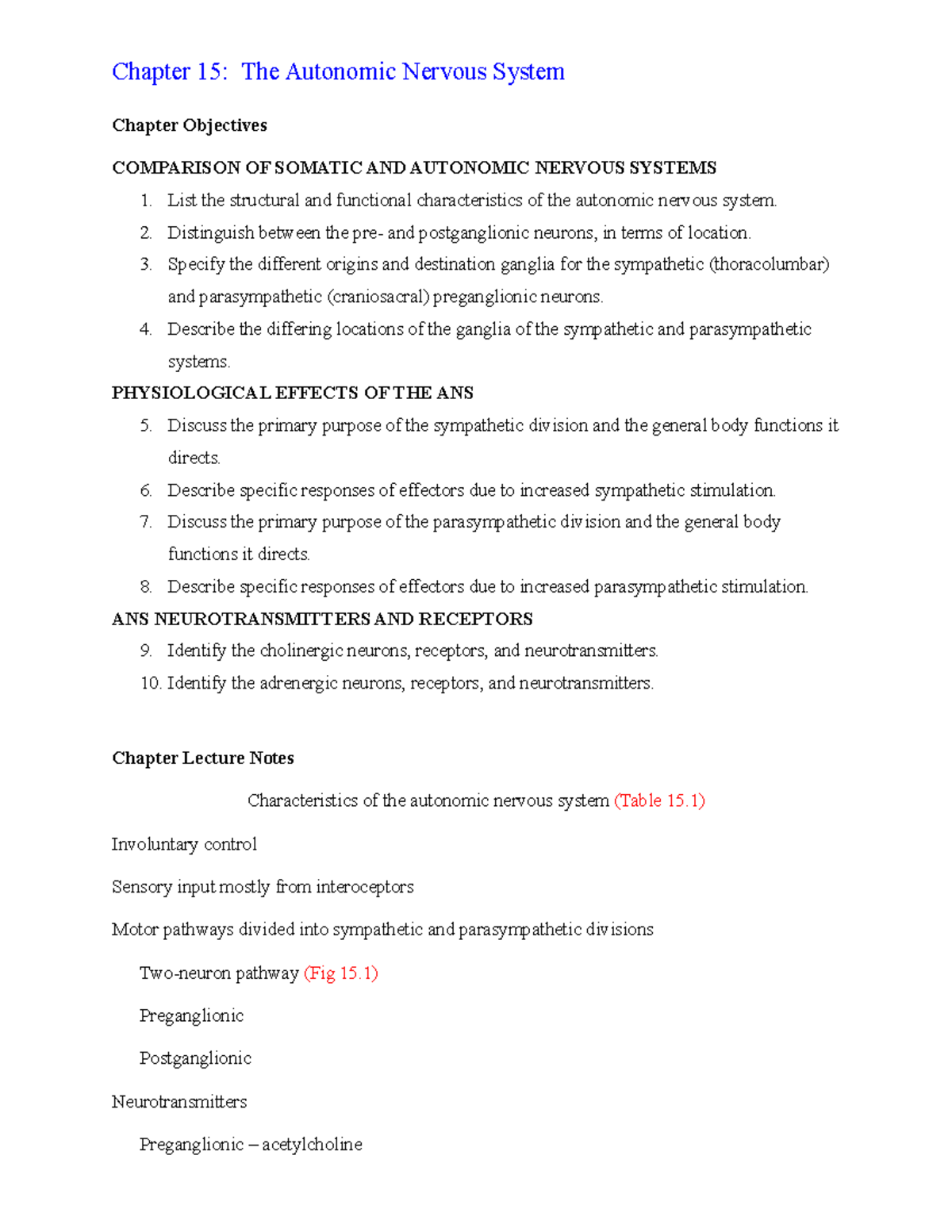 354814113 autonomic nervous system - Chapter 15: The Autonomic Nervous ...