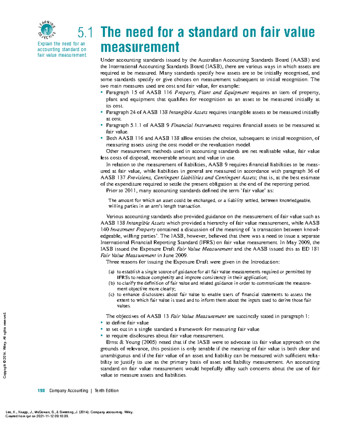 Company Accounting - ( Chapter 5 Fair value measurement) - AYB340 - QUT ...