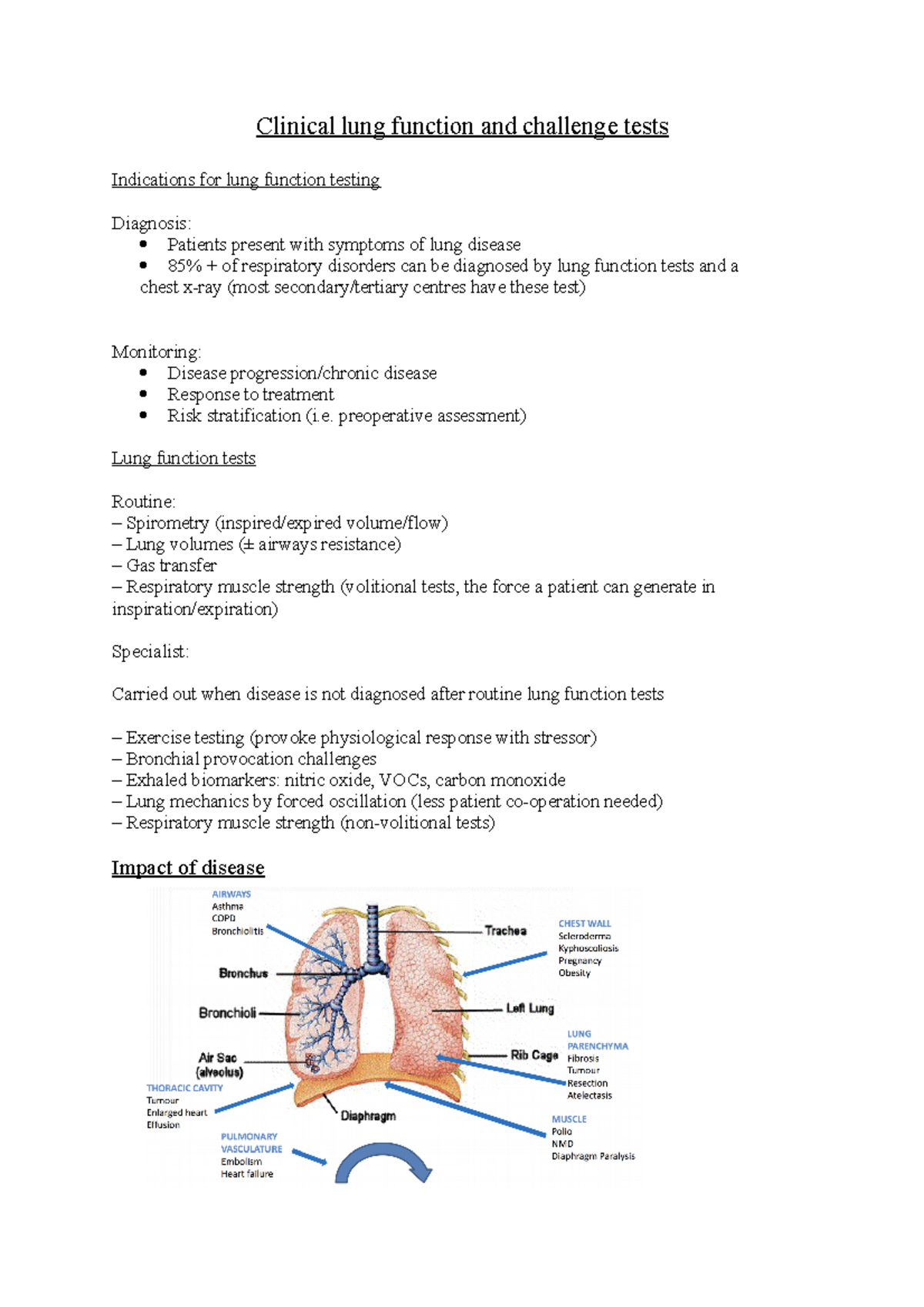 Supporting Life - Clinical lung function and challenge tests - Clinical ...