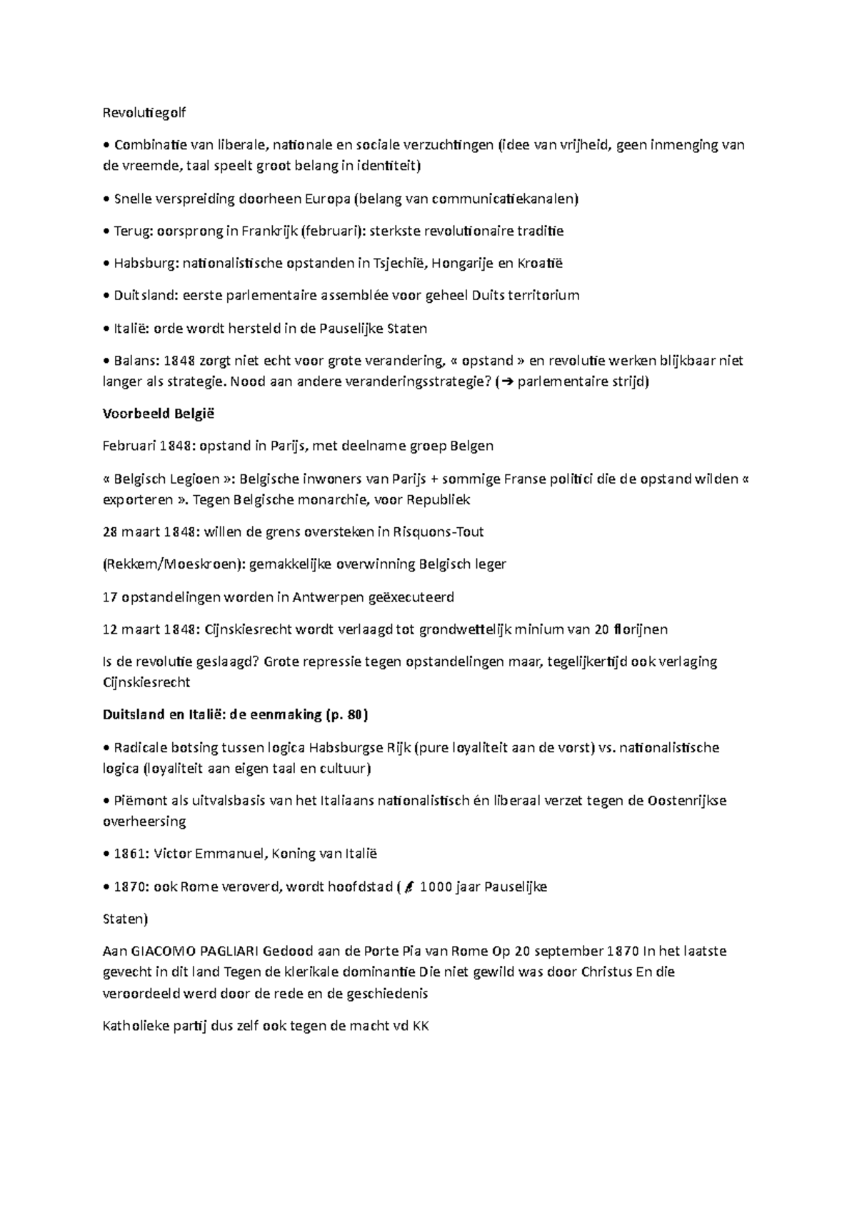 Geschiedenis - notities + PPT (Marc Hooghe) - Revolutiegolf Combinatie ...