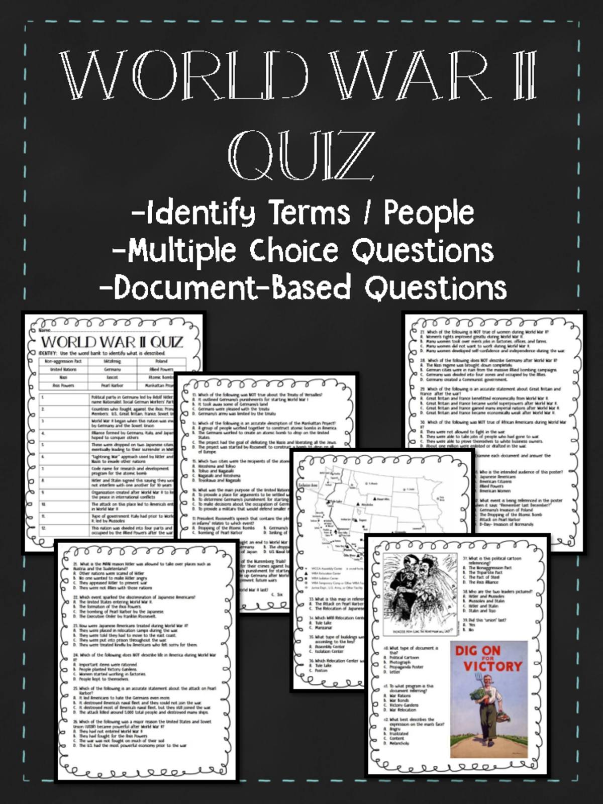 World War II 2Quizidentifymultiplechoice DBQ 42questionsstudyguide-1 ...