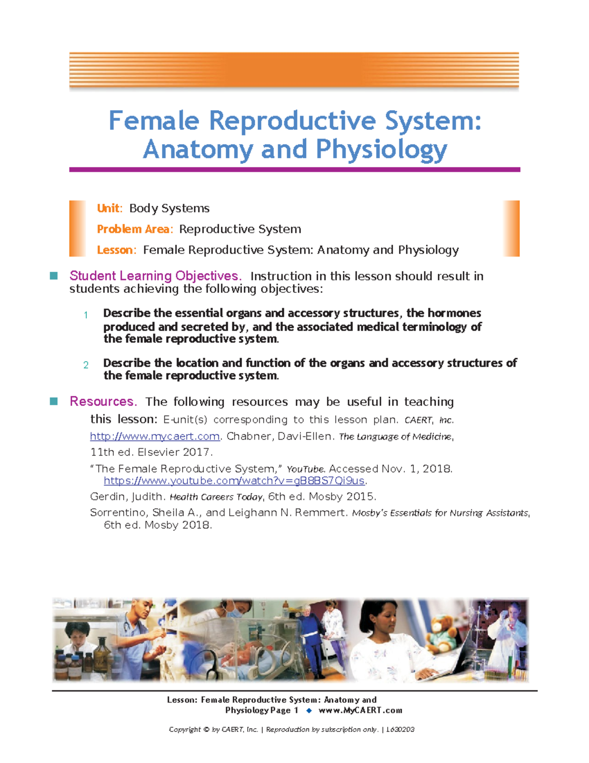 Funtions-internal organs - ####### Lesson: Female Reproductive System ...