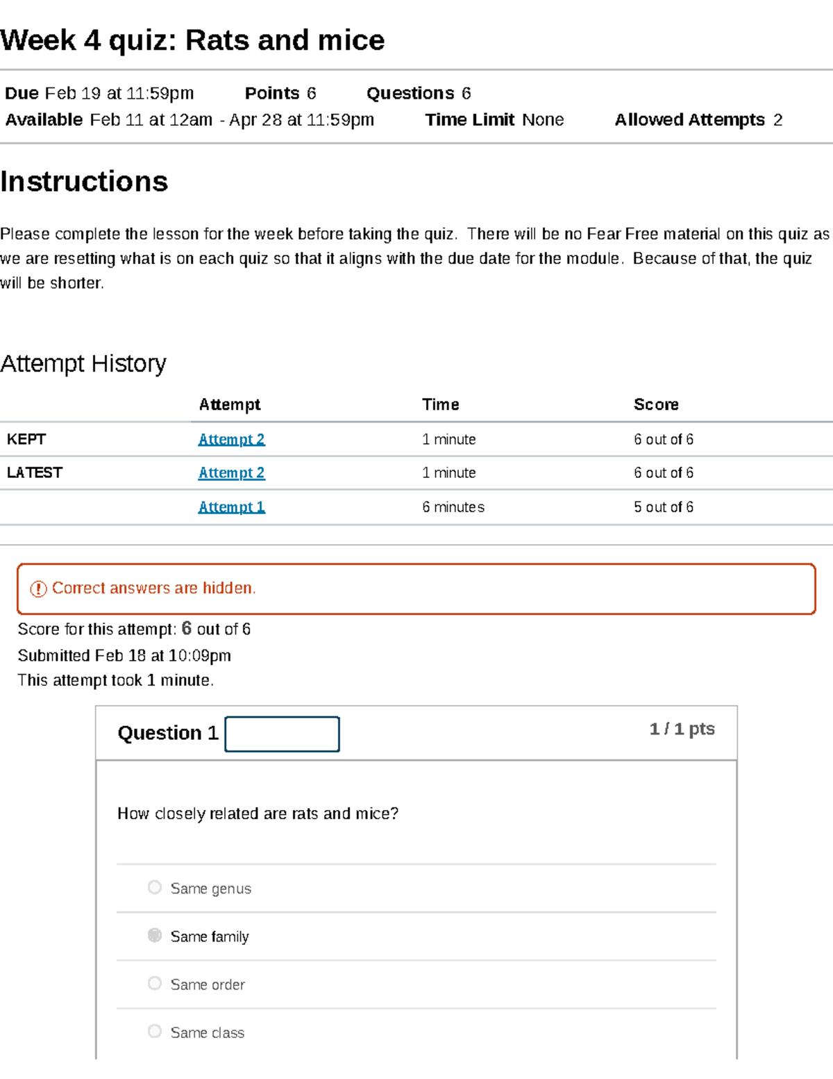 Week 4 quiz Rats and mice Comp Animal Care and Mgmt - spring 2023 ...