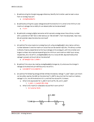 Lab Check Off 3 - Lab 3 CheckOff BMEN 3150 In class assignment 1: Case 1: int LED1 = 2; int LED2 ...