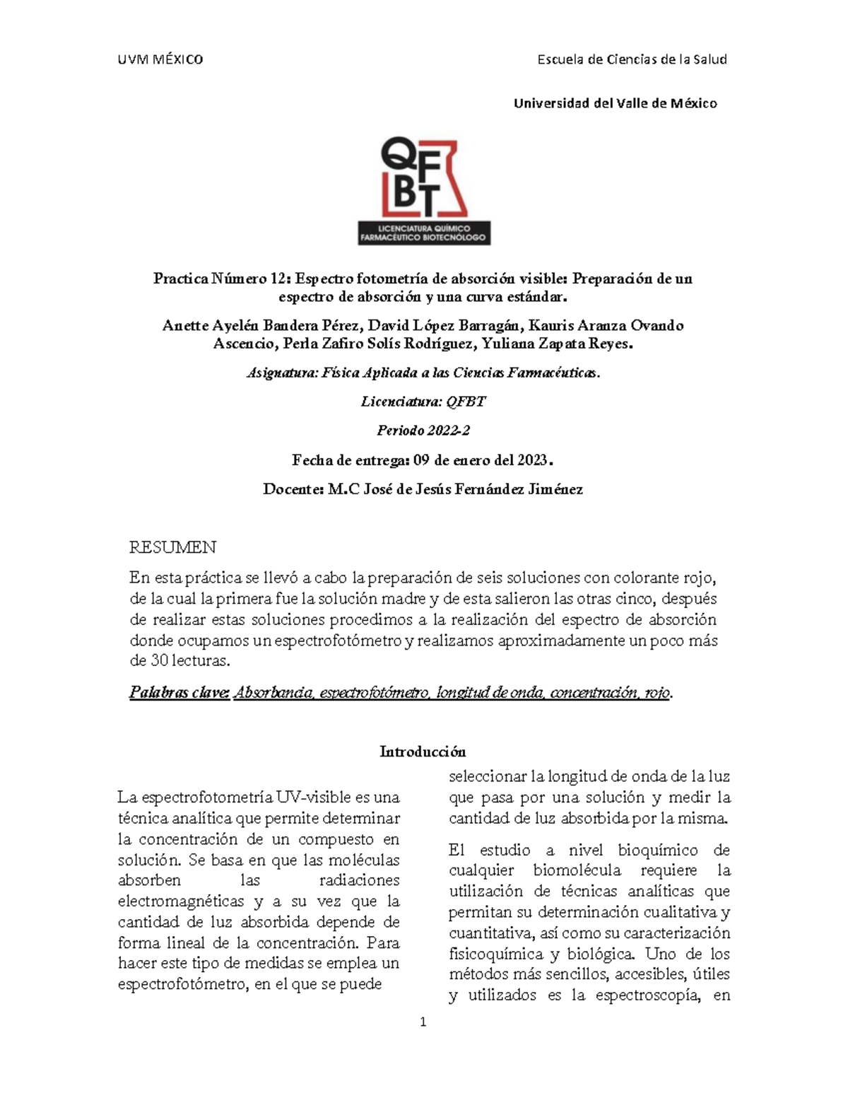 RP12. FACF - Reporte de practica - Universidad del Valle de México ...