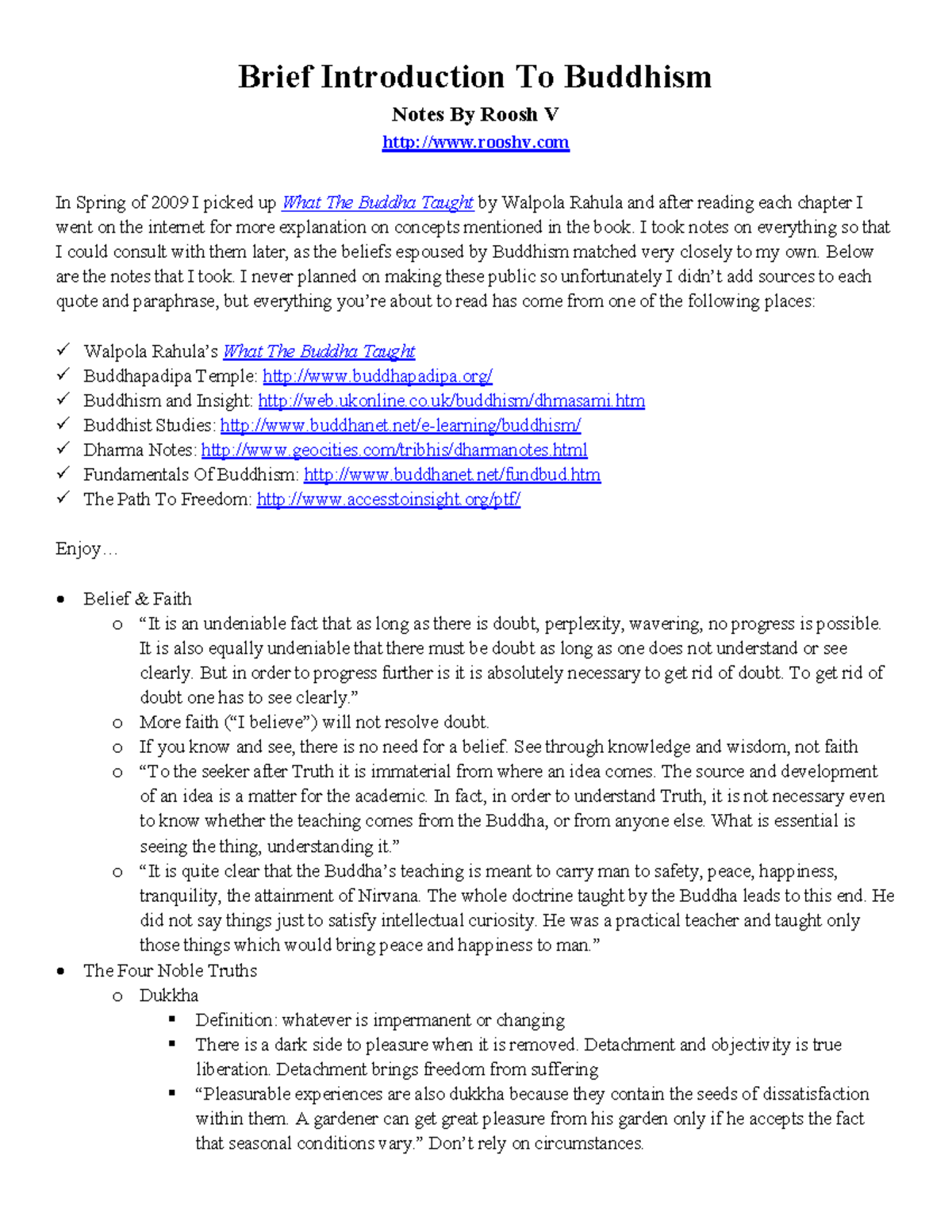 21670332 Brief Introduction To Buddhism - - Studocu