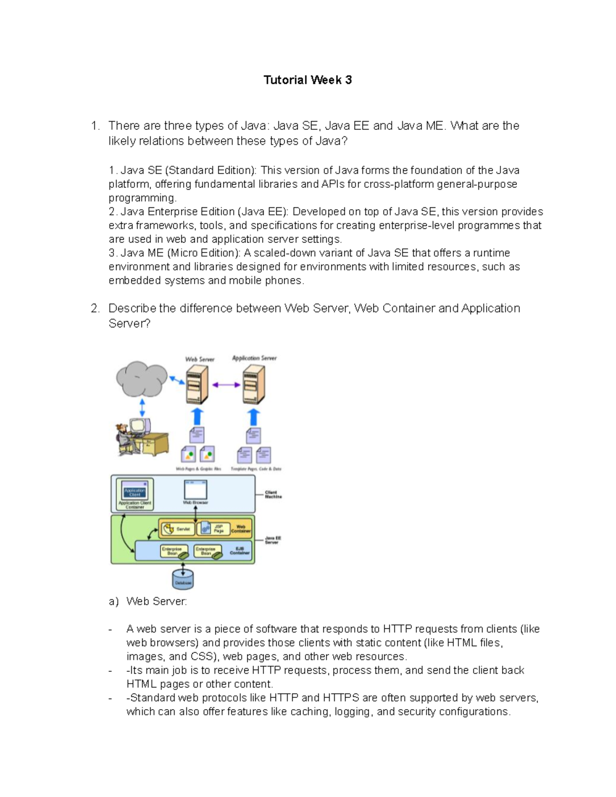 Tutorial Week 3- PRACTICE - Tutorial Week 3 1. There are three types of ...