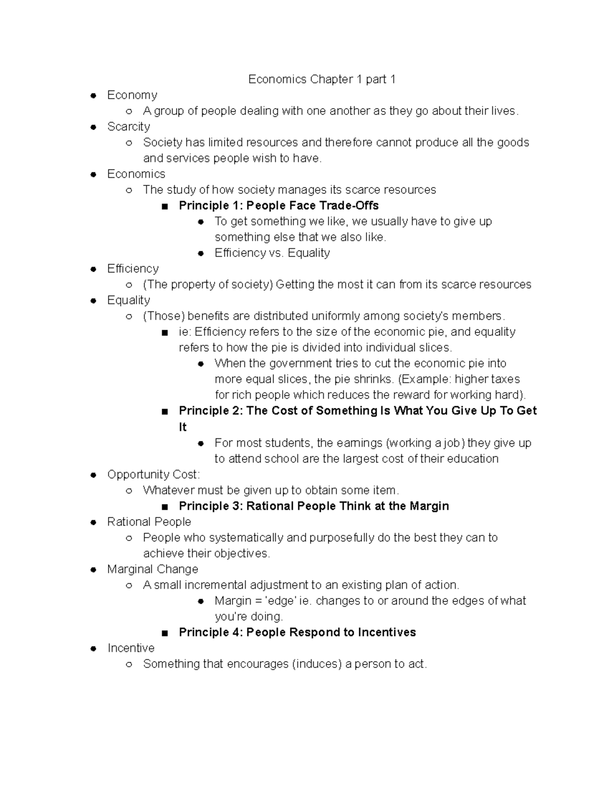 Economics Chapter 1 Part 1 Economics Chapter 1 Part 1 Economy A Group