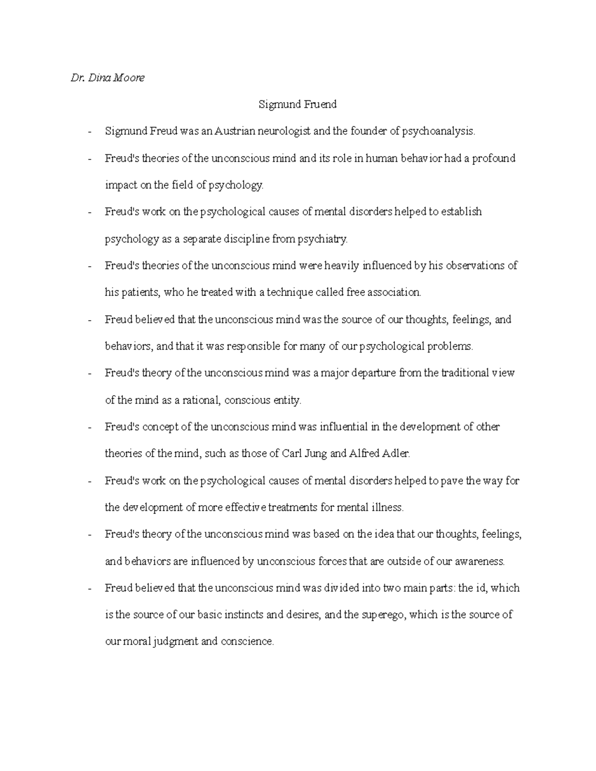 Sigmund Fruend - Notes on one of the most famous psychologists. - Dr ...