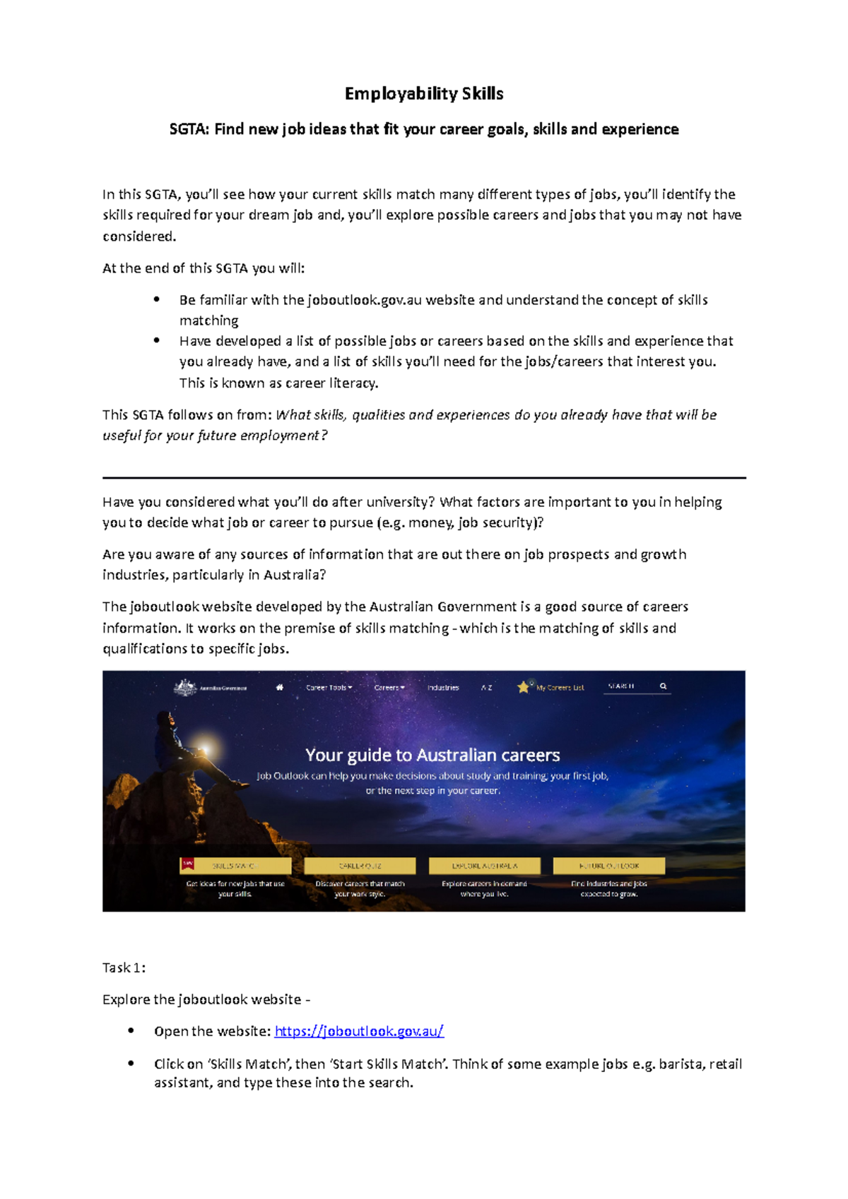 Task 2 Employability Skills - Find new job ideas that fit your career ...