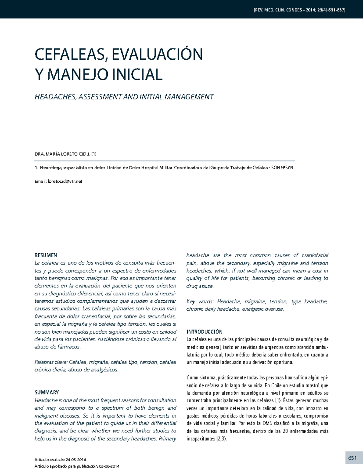 Banderas rojas cefalea - 651 RESUMEN La cefalea es uno de los motivos ...
