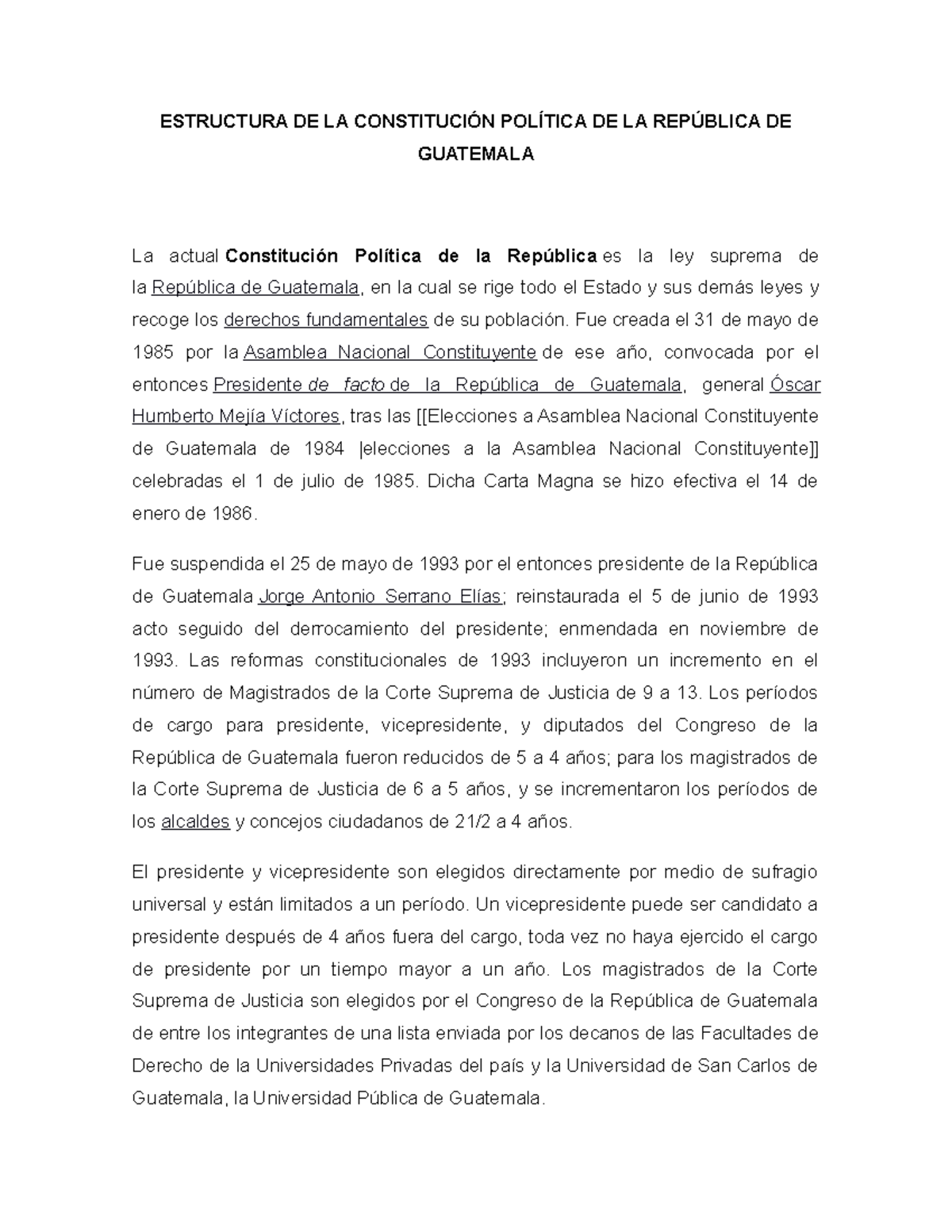Generalidades DE LA Constitución Política DE LA República DE Guatemala ...