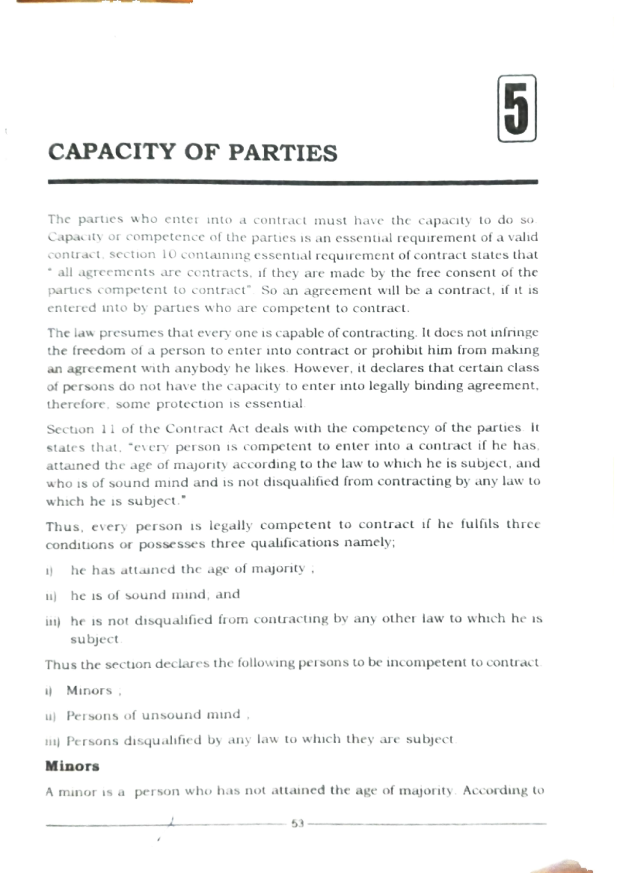 Capacity of parties under Indian Contract Act - Bachelor of commerce ...