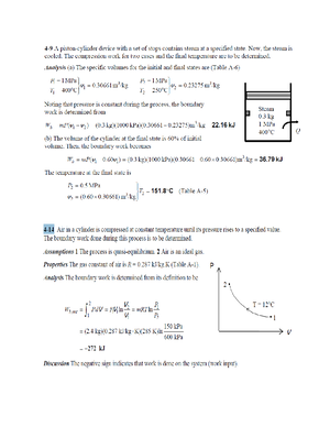 Tutorial 9 Engineering Thermodynamics - Solution of Tutorial - Studocu