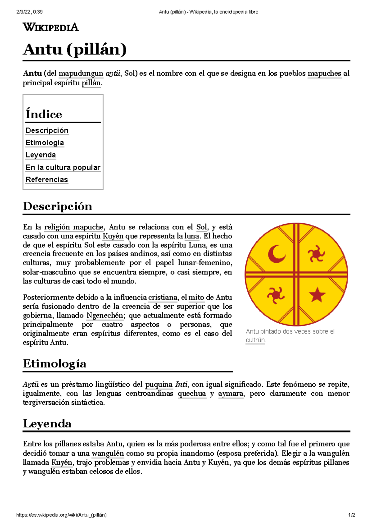 Antu (pillán) - Wikipedia, la enciclopedia libre - wikipedia/wiki/Antu ...