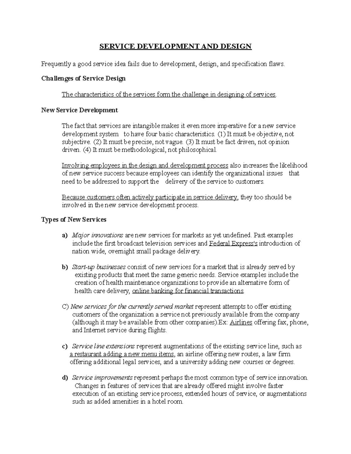 Service Development AND Design - SERVICE DEVELOPMENT AND DESIGN ...