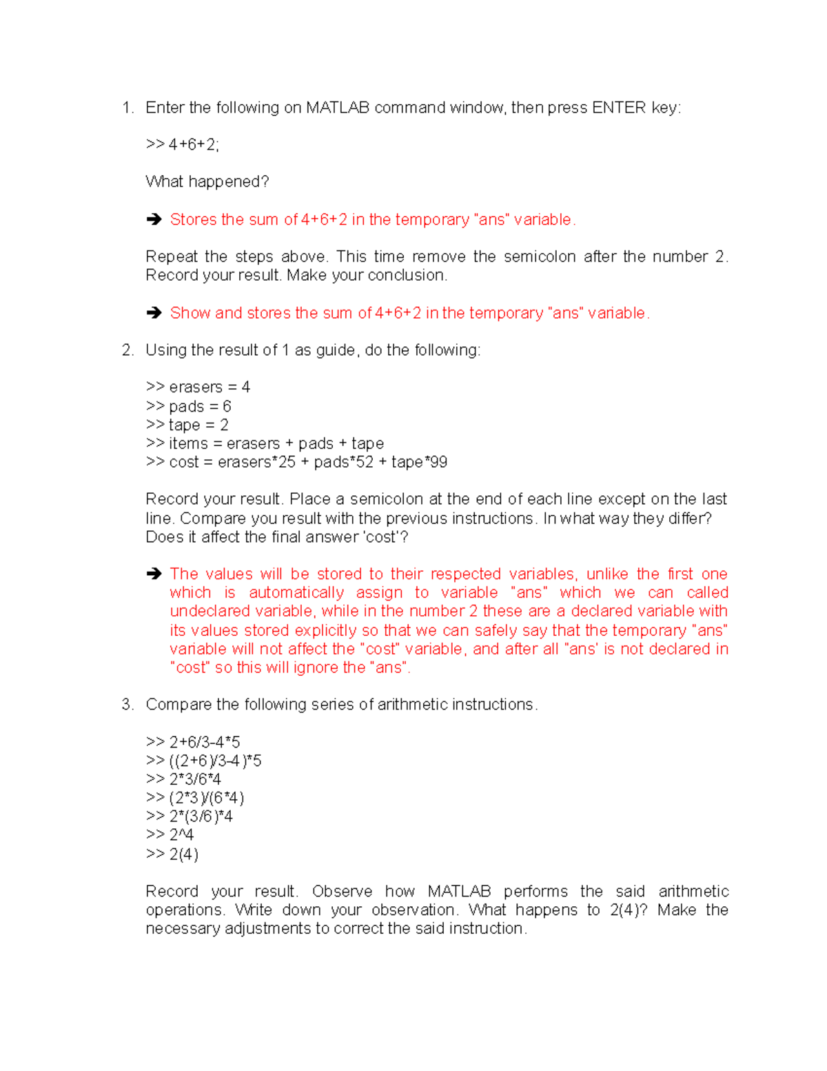 Laboratory 1 : Feedback and Control Systems - Enter the following on ...
