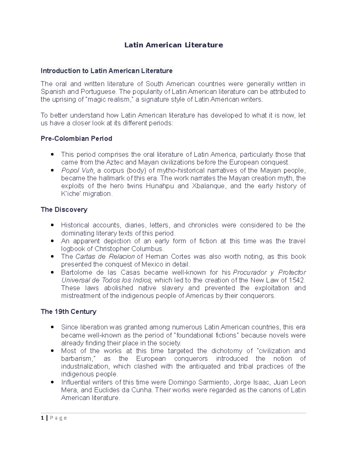 Latin American Literature - The popularity of Latin American literature ...