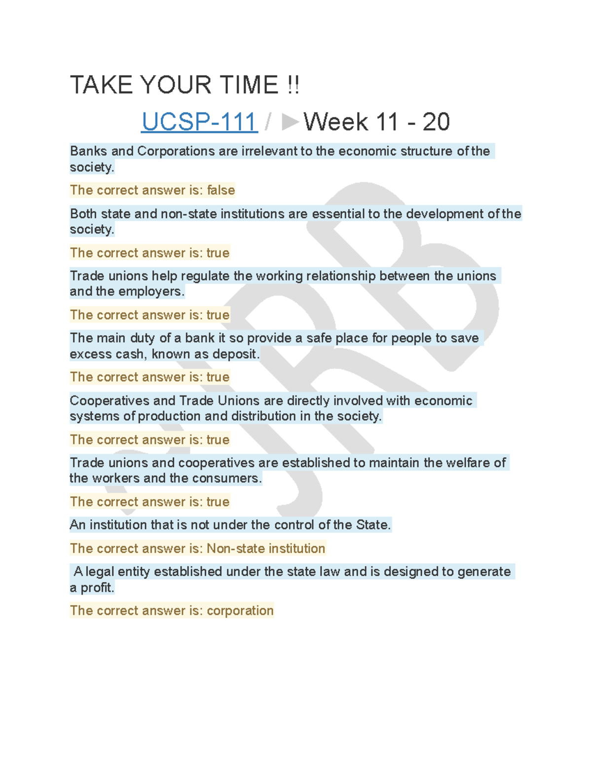 UCSP week 11 20 - Lezgoooooo - TAKE YOUR TIME !! UCSP-111 / Week 11 ...