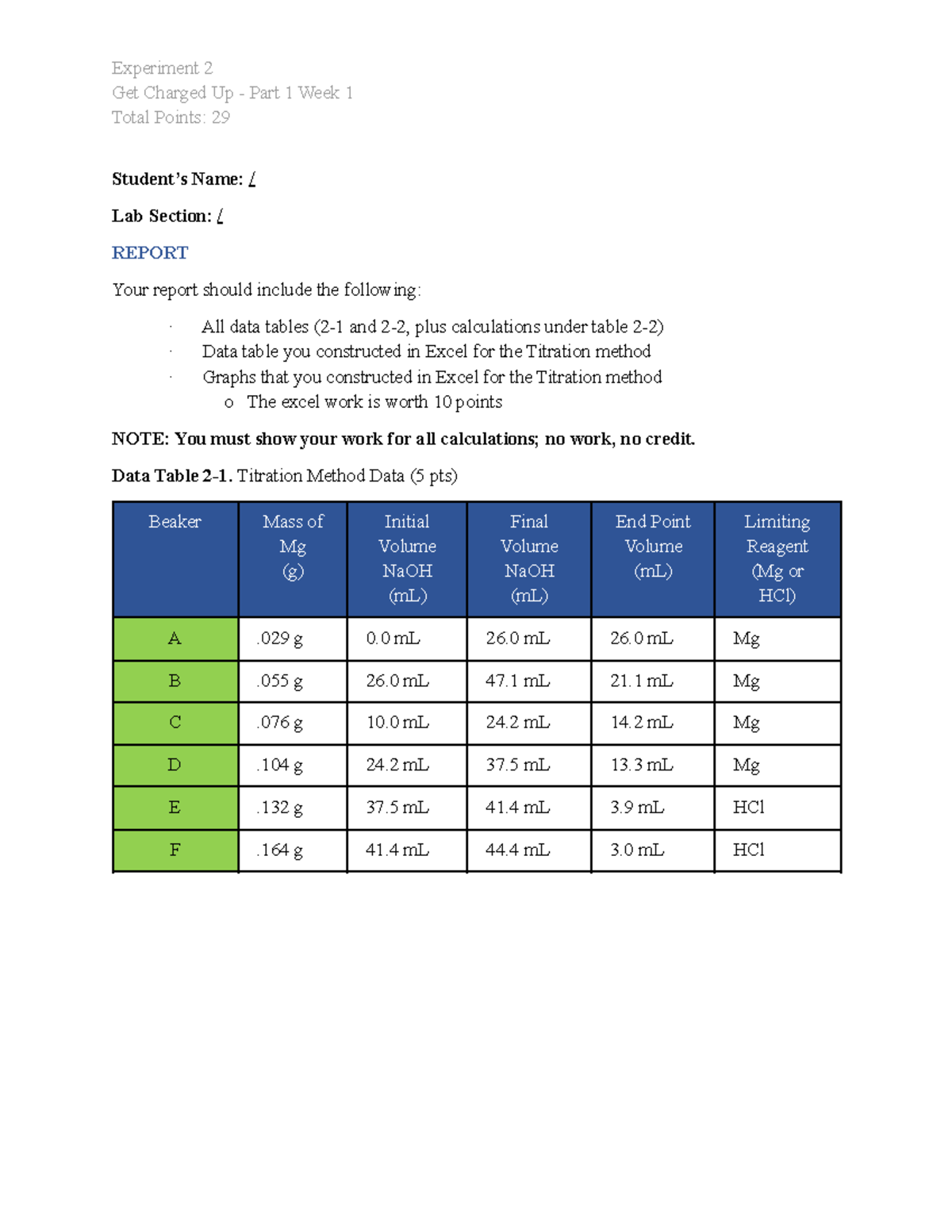 Get Charged up Pt 1-2 - Experiment 2 Get Charged Up - Part 1 Week 1 ...