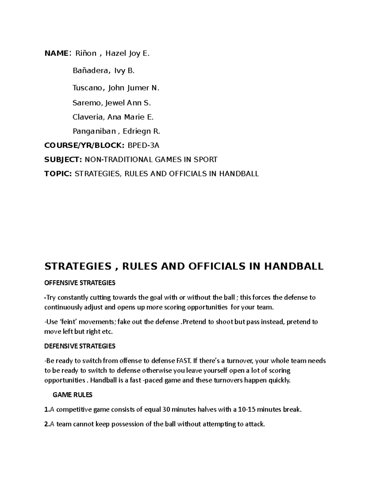 Strategies - This can help - NAME: Riñon , Hazel Joy E. Bañadera, Ivy B ...