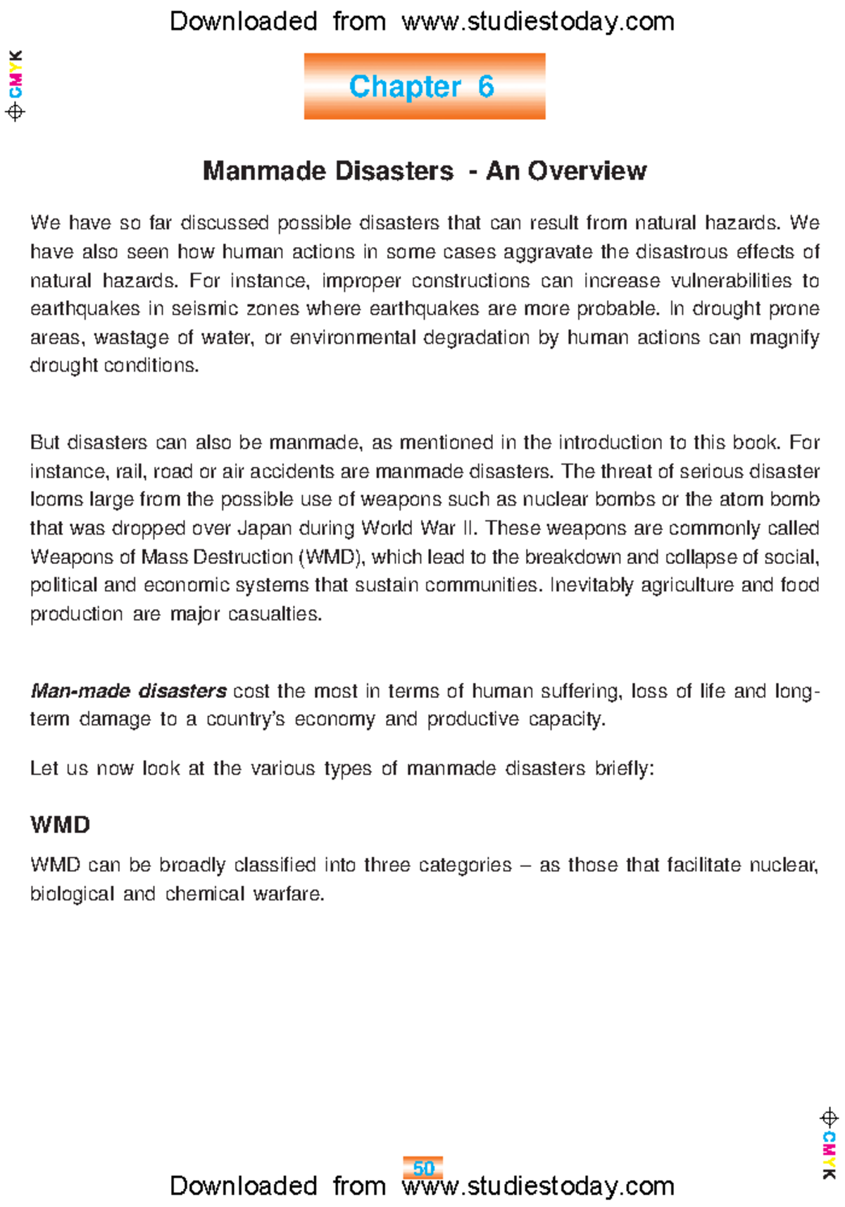 CBSE Class 8 Disaster Management - Manmade Disaster - 50 Manmade ...