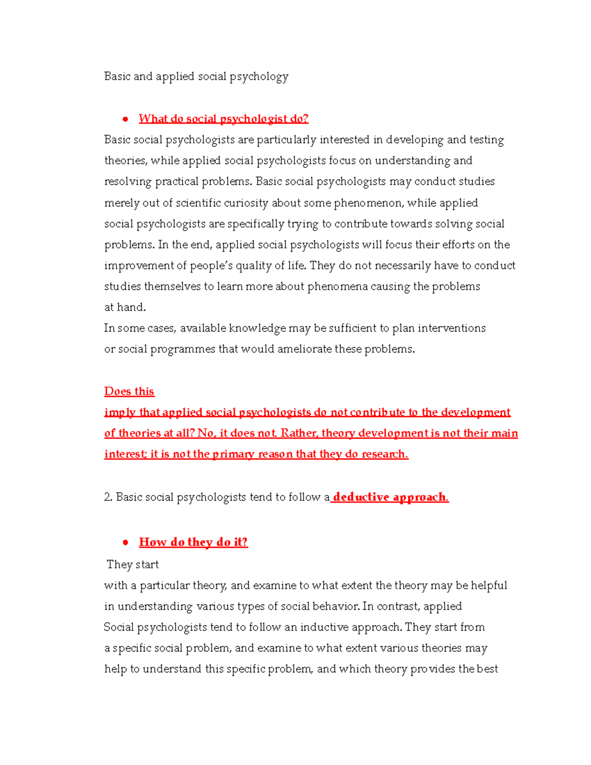 What social do social psychologists do- the basics review - Basic and ...