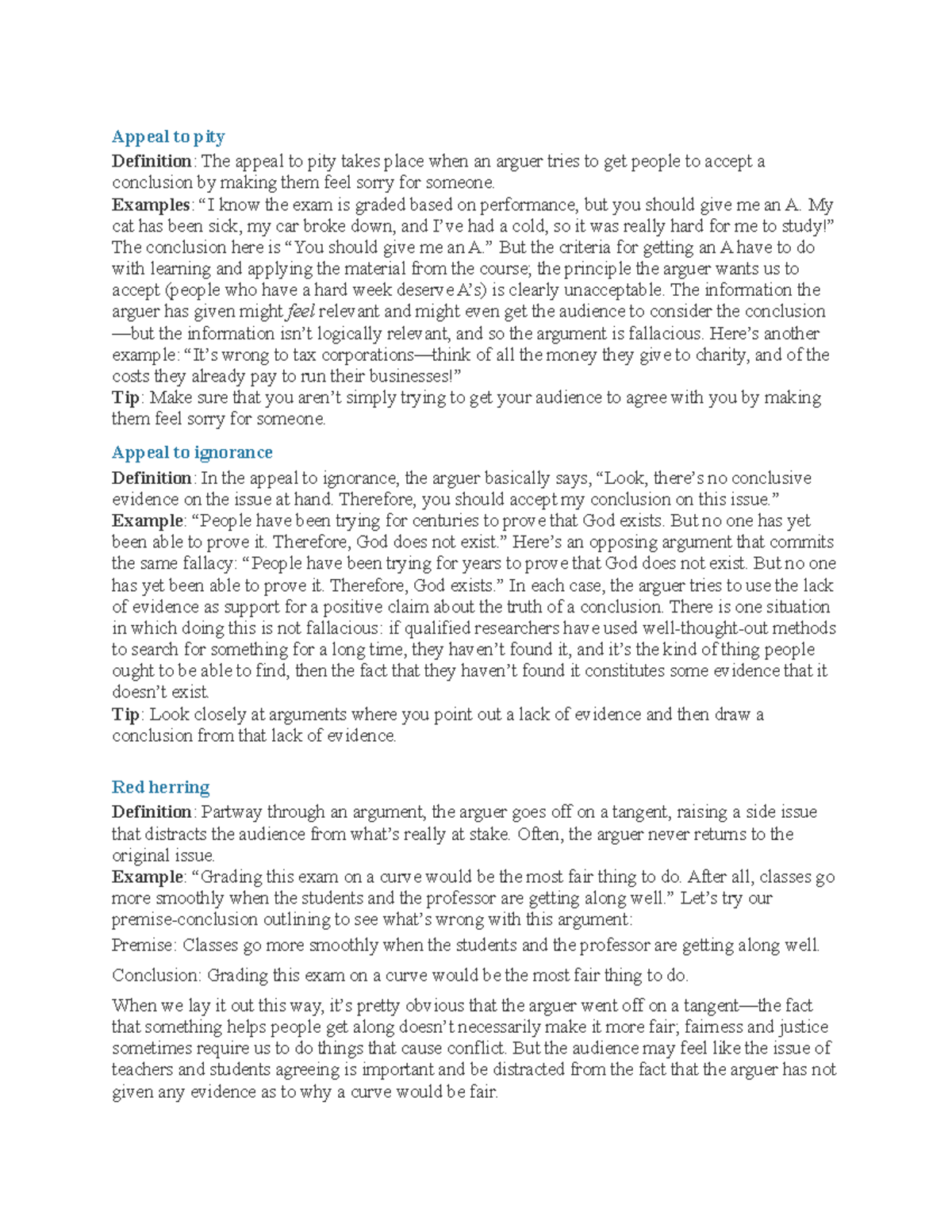 Lesson 5 logical fallacies - Appeal to pity Definition : The appeal to ...