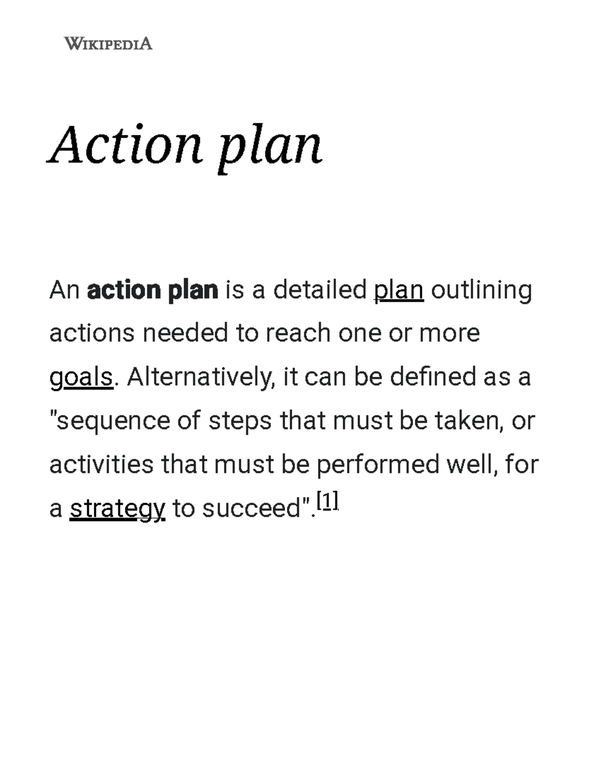 Action plan - Wikipedia - Action plan An action plan is a detailed plan ...
