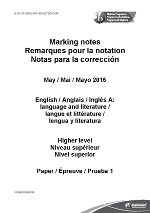 Paper 1 test English B - study - English B HL Paper 1 Complete one task ...