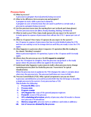 CSCI 340 Review for OS Functions - OS functions and related concepts items OS definition. An ...