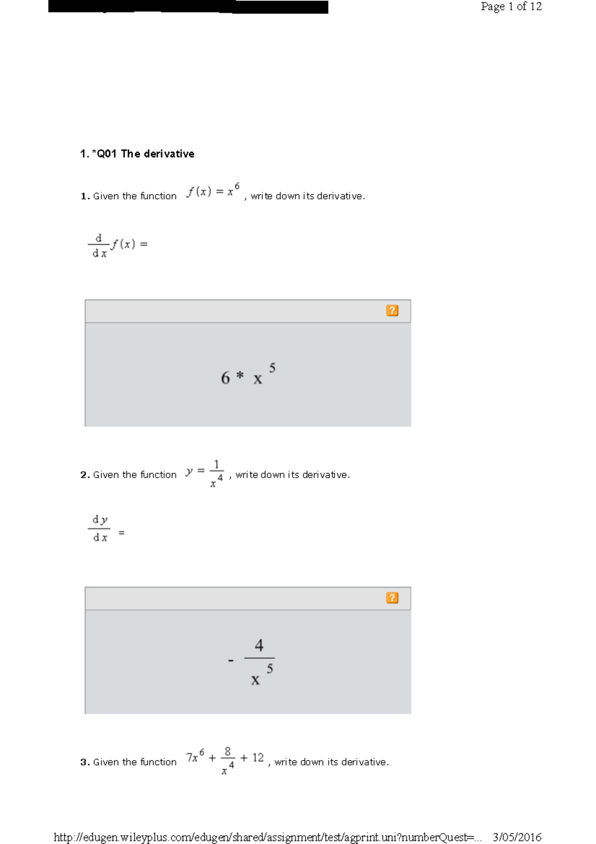 Week 5 - Self-Study Practice Questions - 1. Given the function , write ...