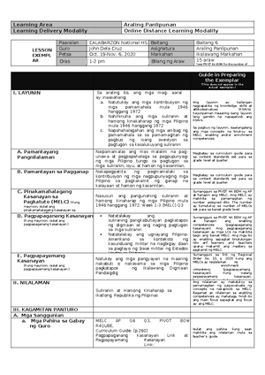 Lesson Exemplar English Grade 11 - SAMPLE PIVOT 4A LESSON EXEMPLARS ...