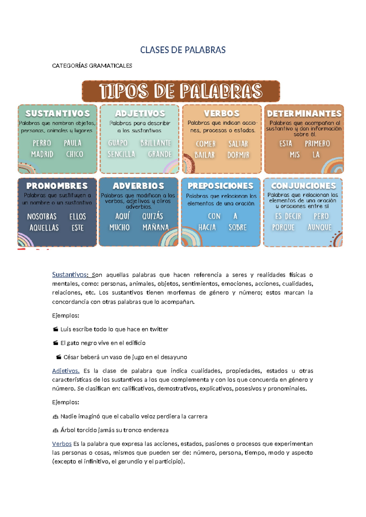 Clases%20DE%20 Palabras%20 - CLASES DE PALABRAS CATEGORÍAS GRAMATICALES ...