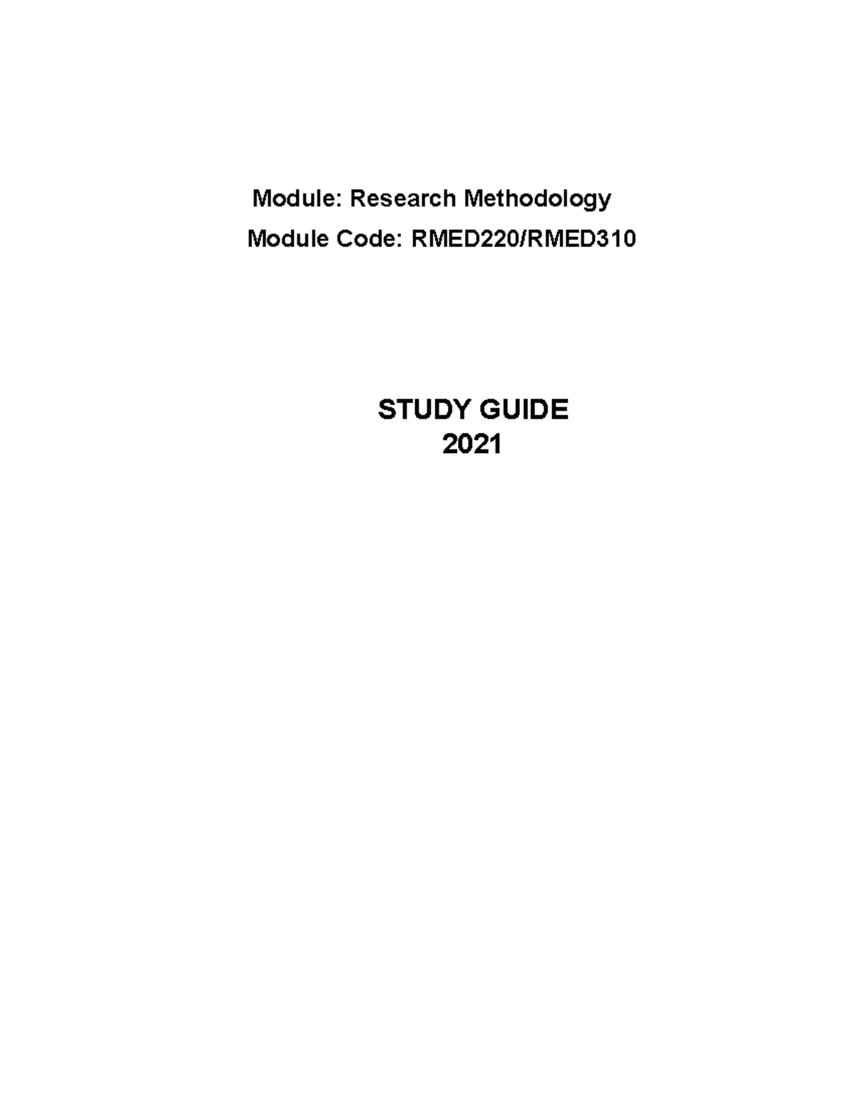 21 HE PT DG IM RMED210 Y2(Study Guide 2021) - Module: Research ...