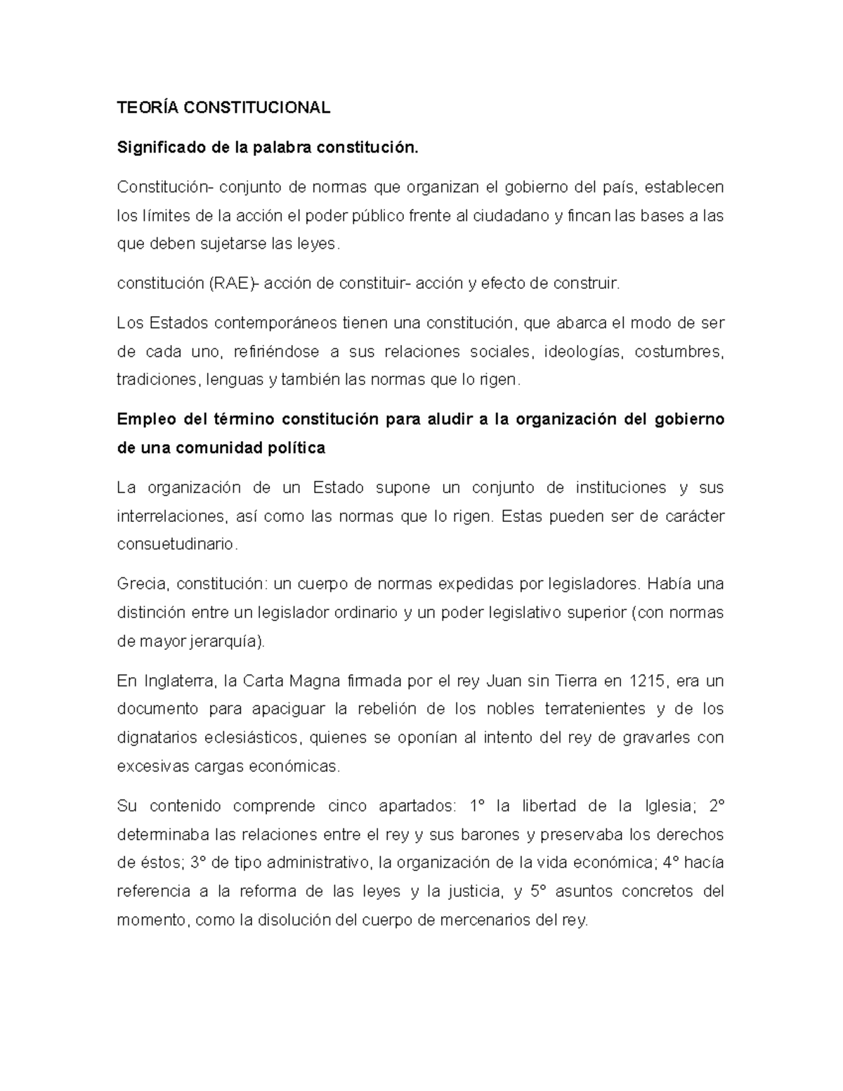 Capitulo 1 TeorÍa Constitucional - TEORÍA CONSTITUCIONAL Significado de ...