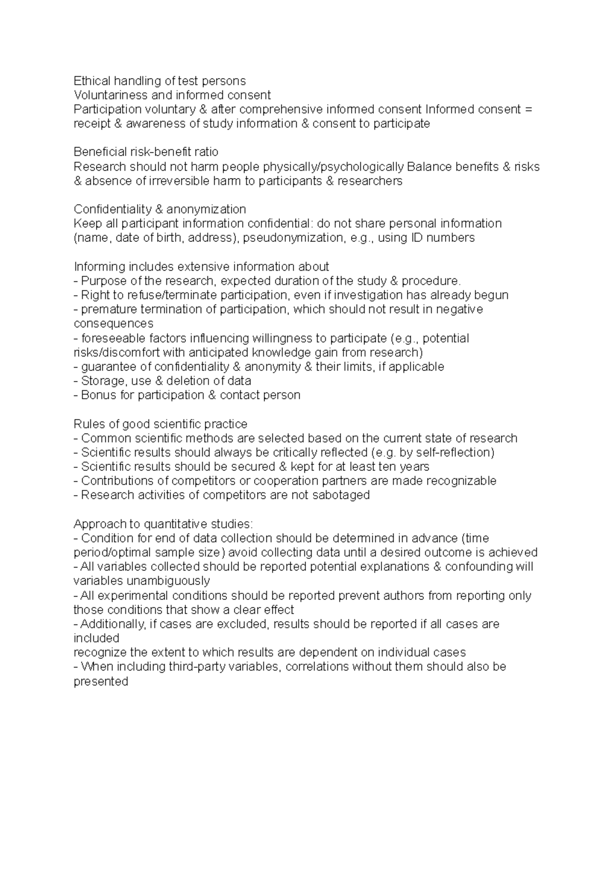 Ethical handling of test persons - Ethical handling of test persons ...