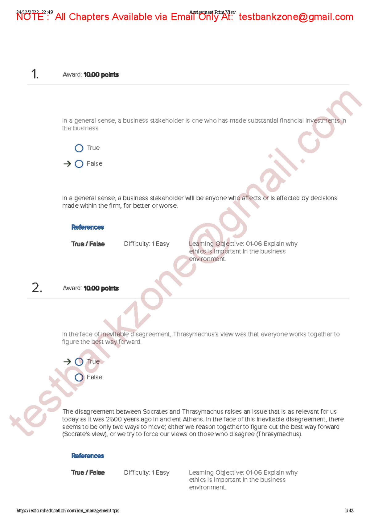 Test Bank and Solutions For Business Ethics Decision Making for ...
