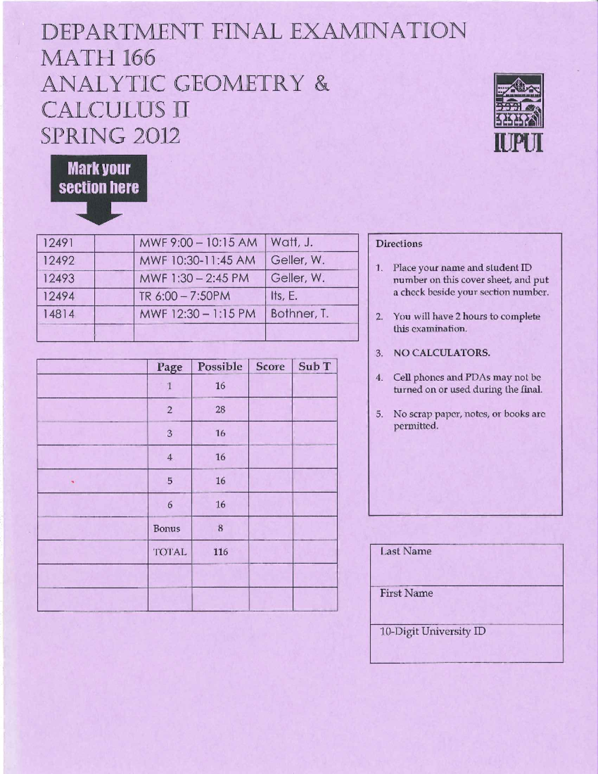 166 2012-Spr Final Exam - MATH16600 - Studocu