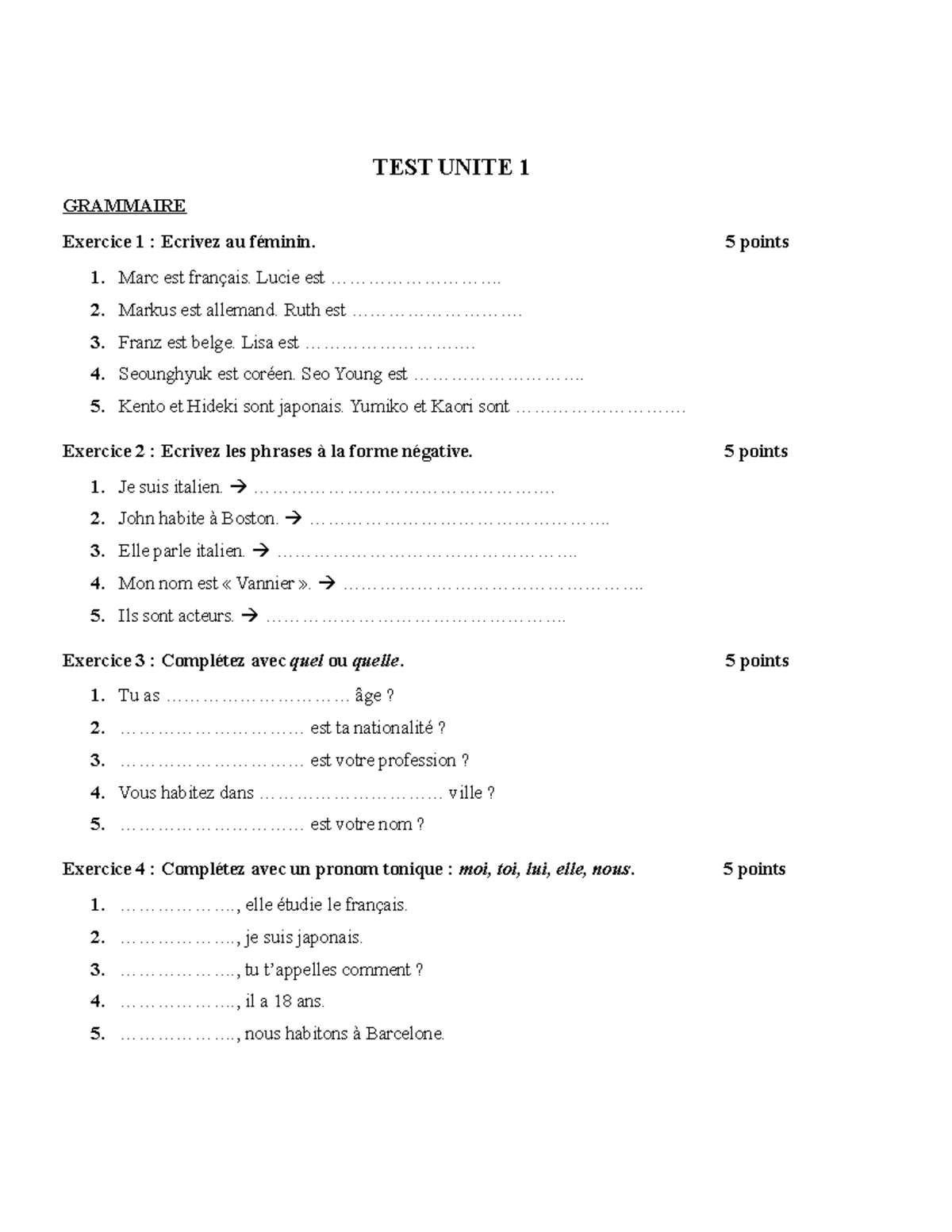 TEST Unite 1 - A train starts at 8AM from Hanoi to Haiphong, arriving ...
