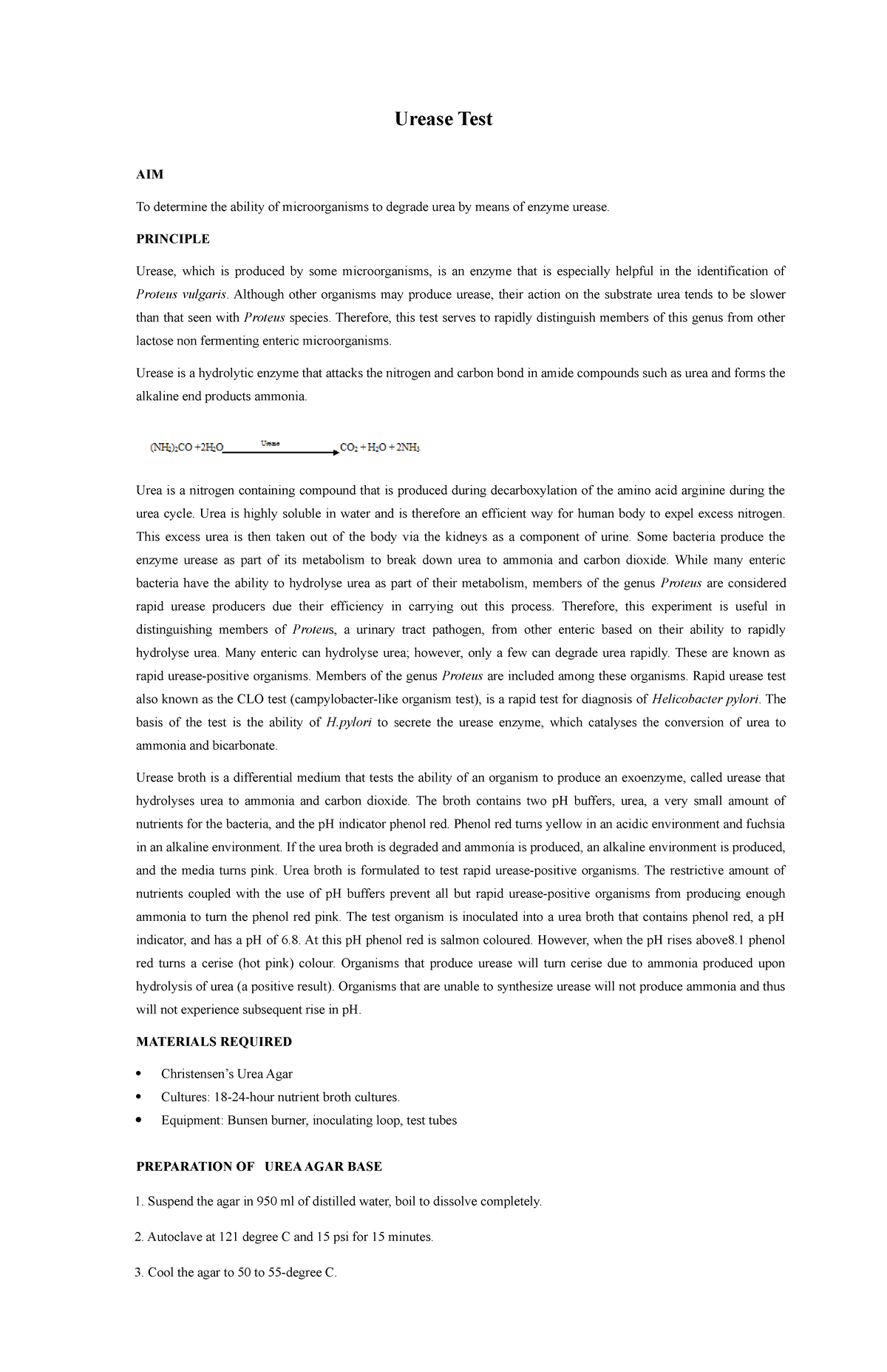 GMB grp-6 - Urease Test,TRIPLE SUGAR IRON TEST,Carbon dioxide (CO2 ...