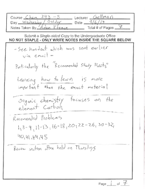CHEM 343 lecture notes - resonance and conformations - ####### thursday ...