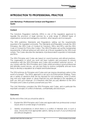 2223 ipp ws professional conduct 01 ce01 guide - INTRODUCTION TO PROFESSIONAL PRACTICE Unit ...