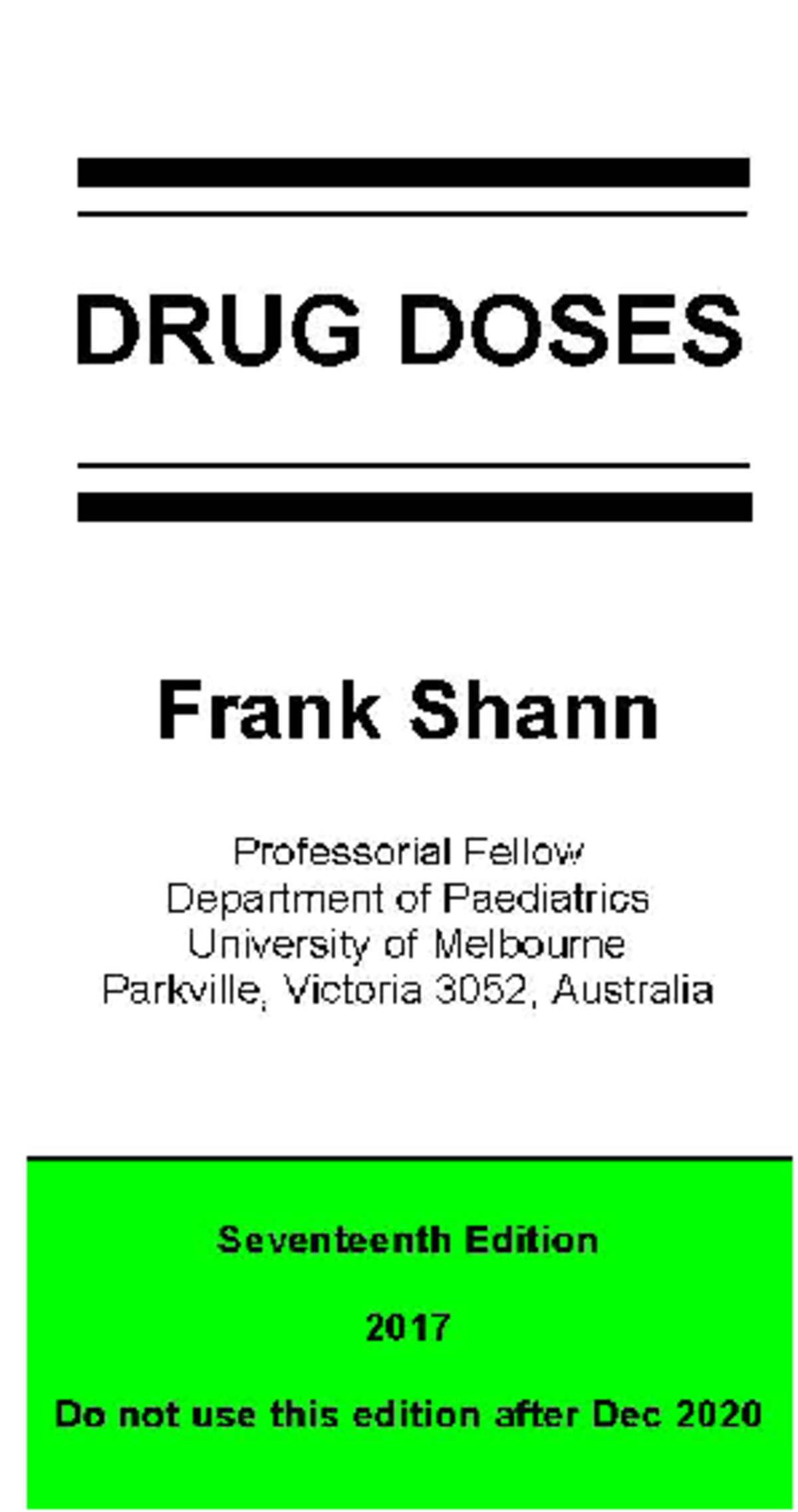 Drugs Dose 2017 pdf - Te ayudará :) - CONTENTS ; Drug doses