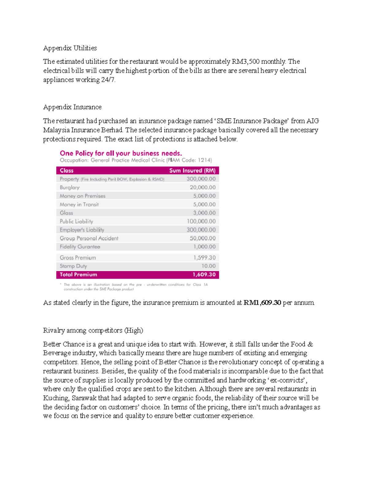 Appendix Utilities - Appendix Utilities The estimated utilities for the ...