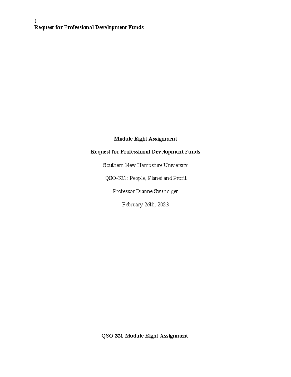 Mod8 Navarro - Module work - 1 Request for Professional Development ...