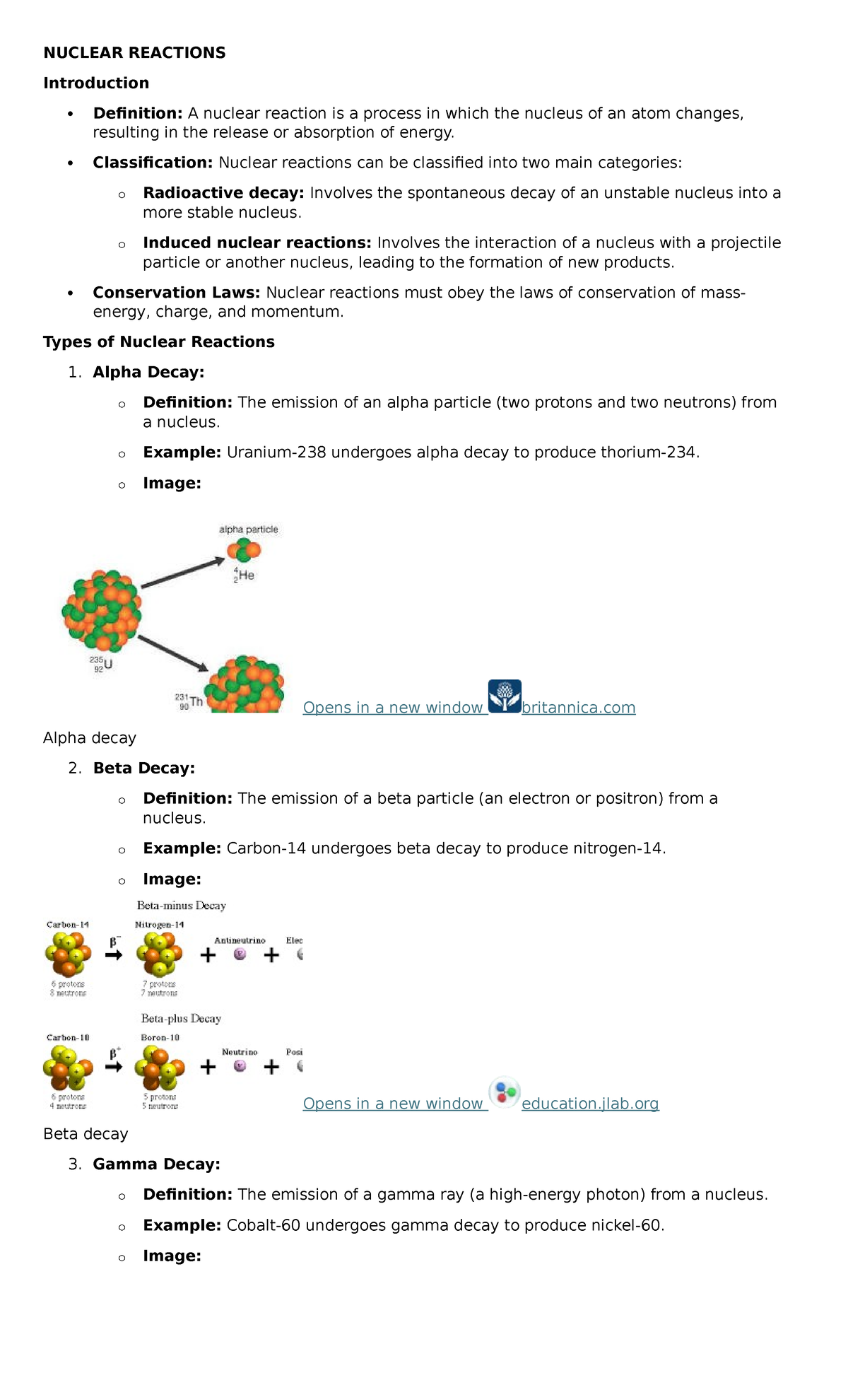 Nuclear Reactions - NUCLEAR REACTIONS Introduction Definition: A ...